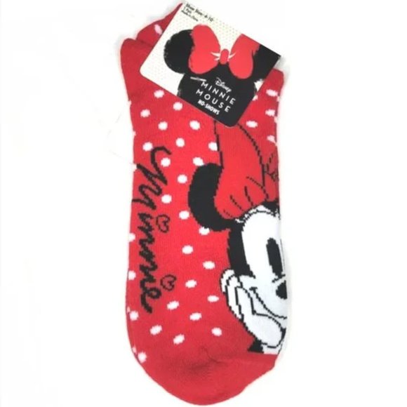 Disney | Accessories | 35 Disney Minnie Mouse Redwhite Polka Dot Socks ...